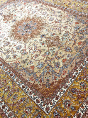 Unique 7.2ft x 4.9ft Silk Persian Rug by Mohaghegh